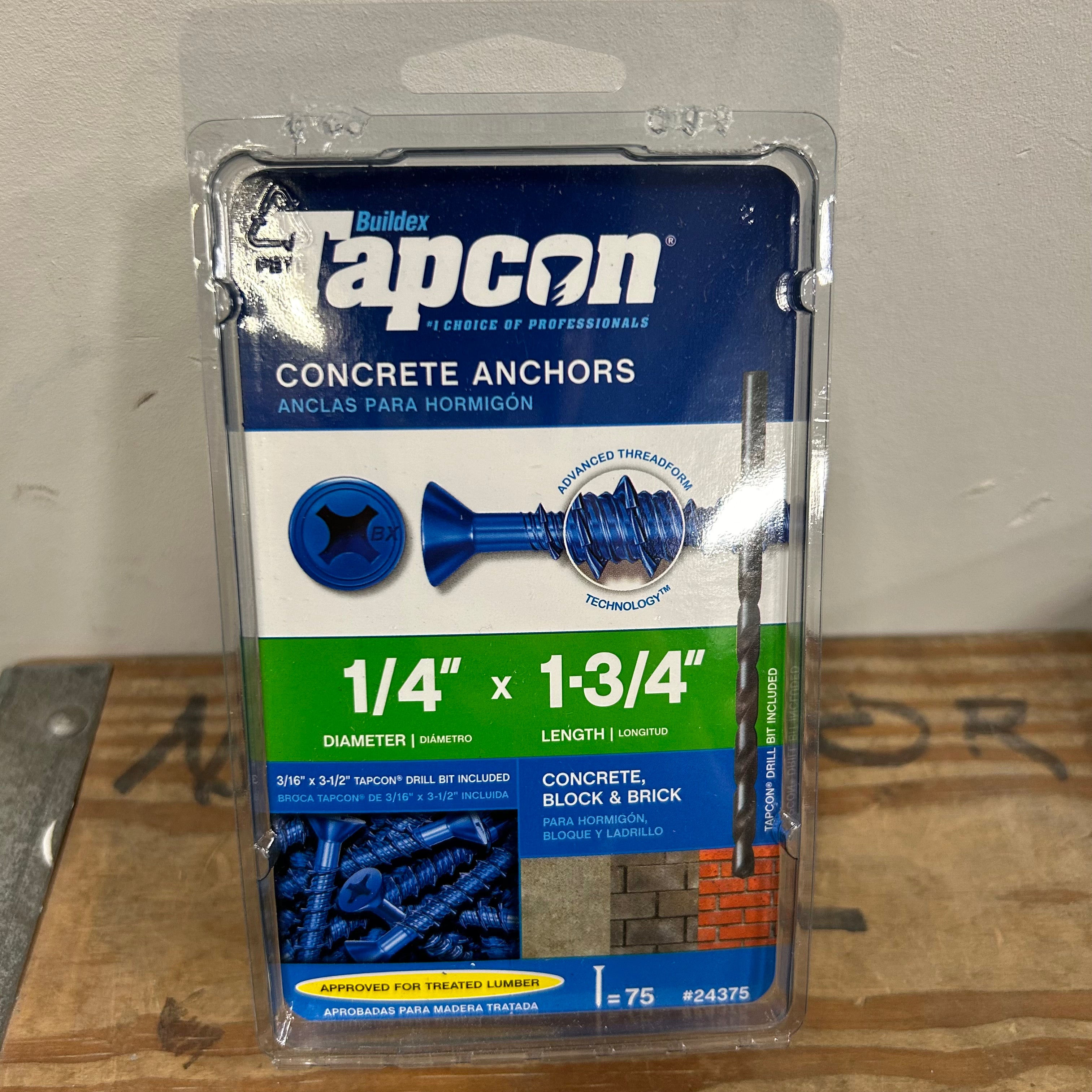 Tapcon Concrete Anchors 75pk – GDM Habitat for Humanity ReStore