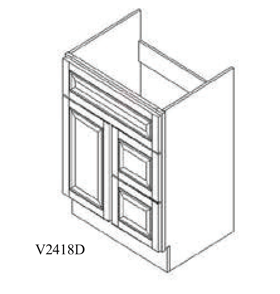 Special Order - 24" x 18" Vanity with Drawer Stone Harbor Gray - V2418 ...